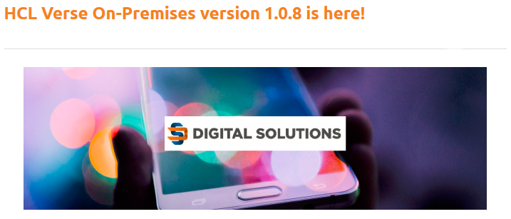 Release of HCL Verse On-Prem (VOP) 1.0.8 - Notes Works 4 Us